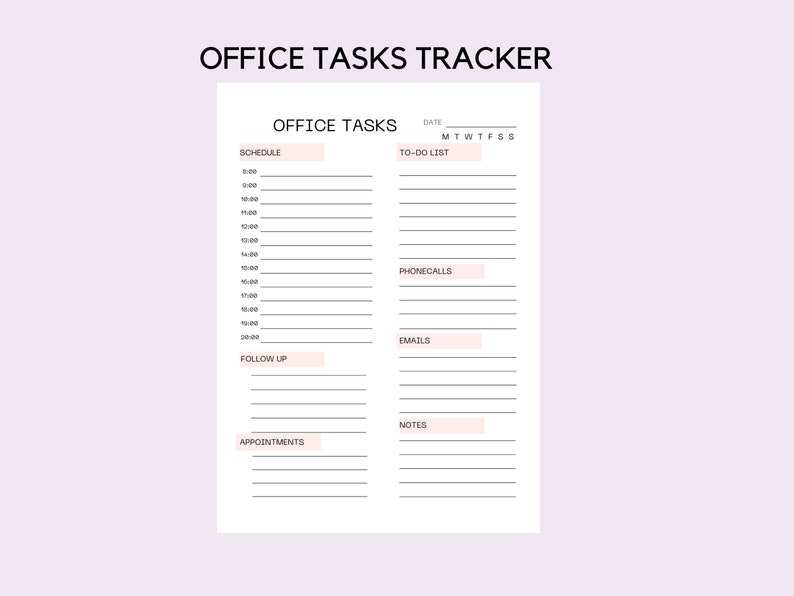 To Do List, Office Task Sheet, Office Task Forms, Office Task Tracker ...