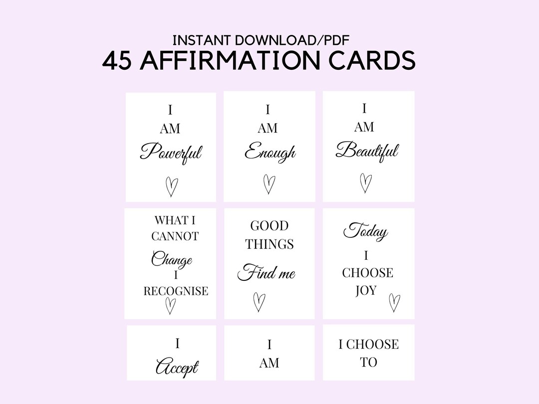 Positive Affirmation Card Deck, Manifesting Kit, Vision Board ...