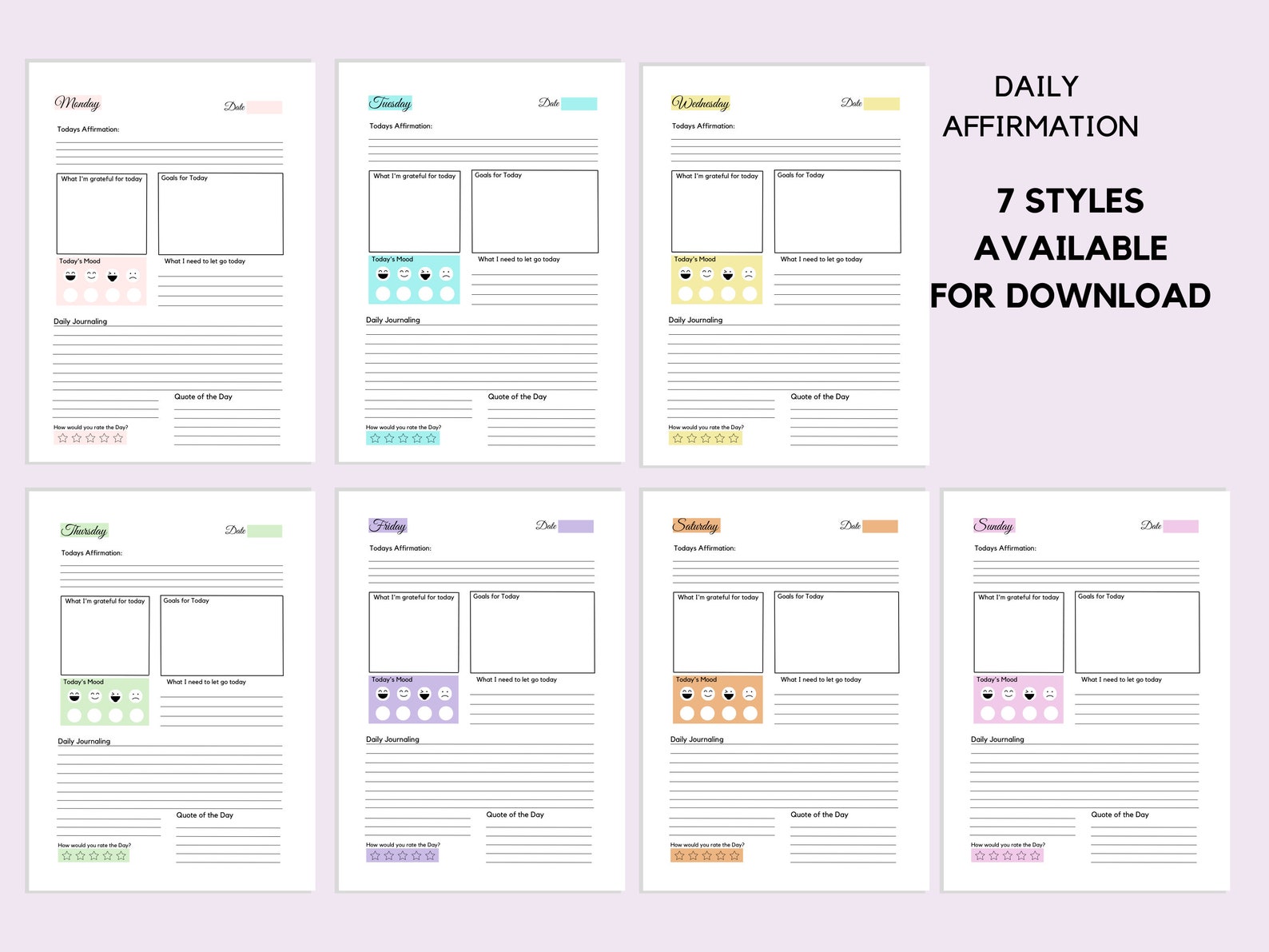 Affirmation Workbook, Affirmation Journal, Daily Affirmations, Mindset ...