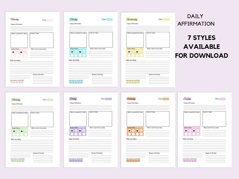 Affirmation Workbook, Affirmation Journal, Daily Affirmations, Mindset ...