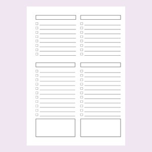 Blank Checklist Planner Printable, Checklist Planner Refill, to Do List ...