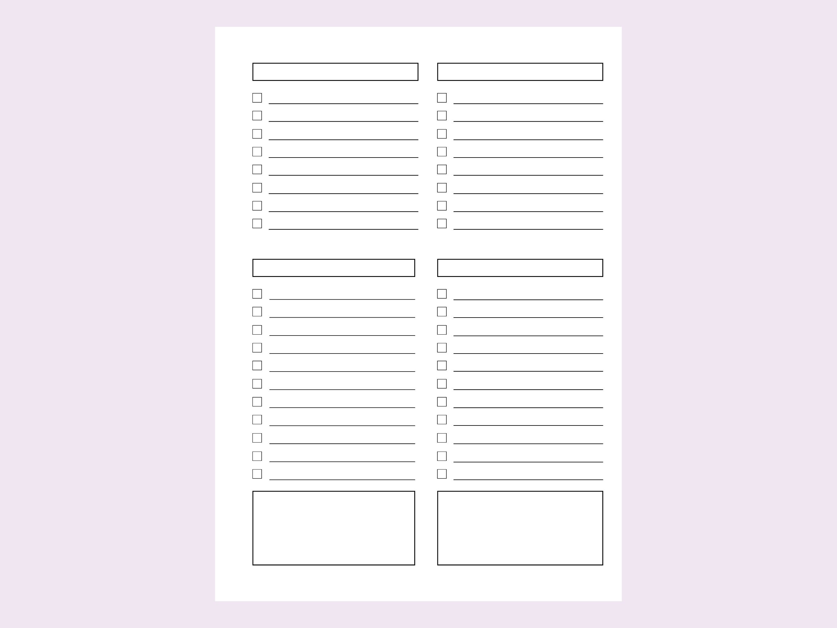 Blank Checklist Planner Printable, Checklist Planner Refill, to Do List ...