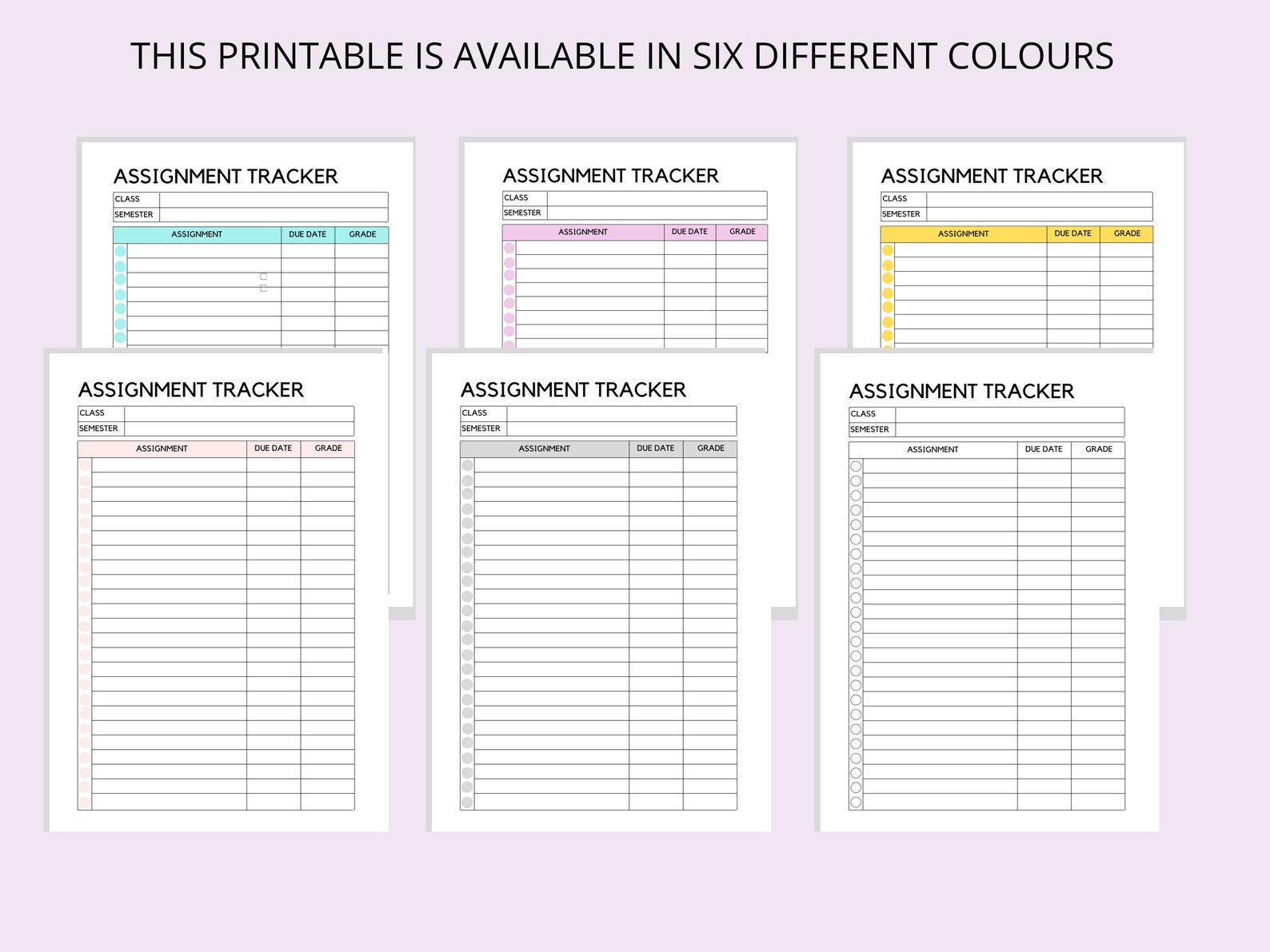 Assignment Tracker, Assignment Printable List, Student Study Planner ...