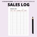 Sales Log Printable, Sale Profits Tracker, Sale Recorder, Orders Log ...