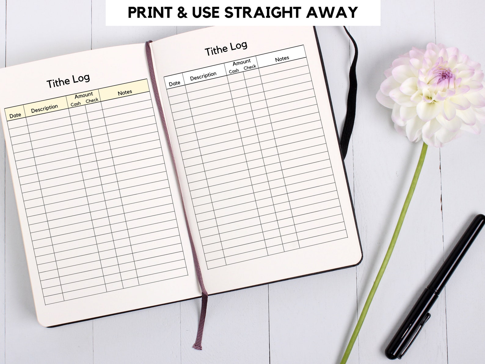 Tithe Log, Church Donation, Charity, Giving Log, Tithe Log Printable ...