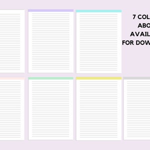 Blank Lined Pages, Printable Lined Paper, Printable Template, Note ...