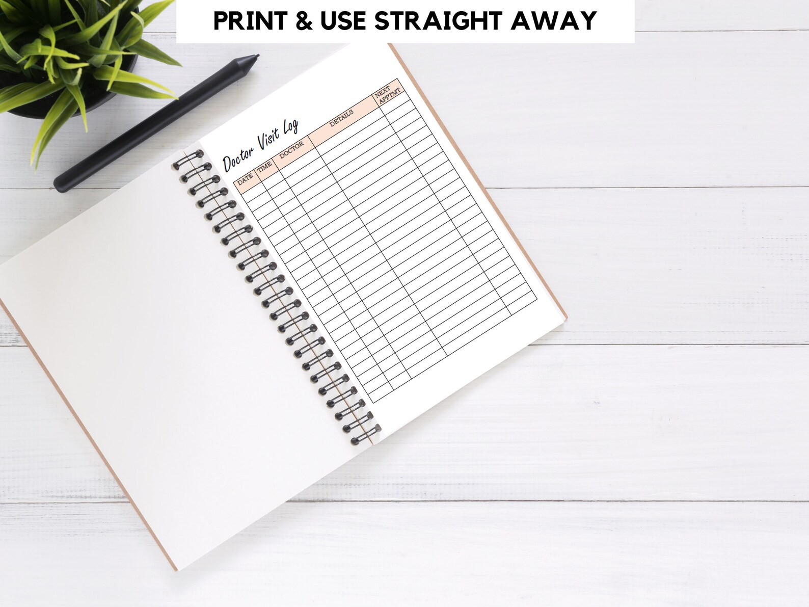 Doctor Visit Log, Doctor Visit Tracker Printable, Doctors Appointments ...