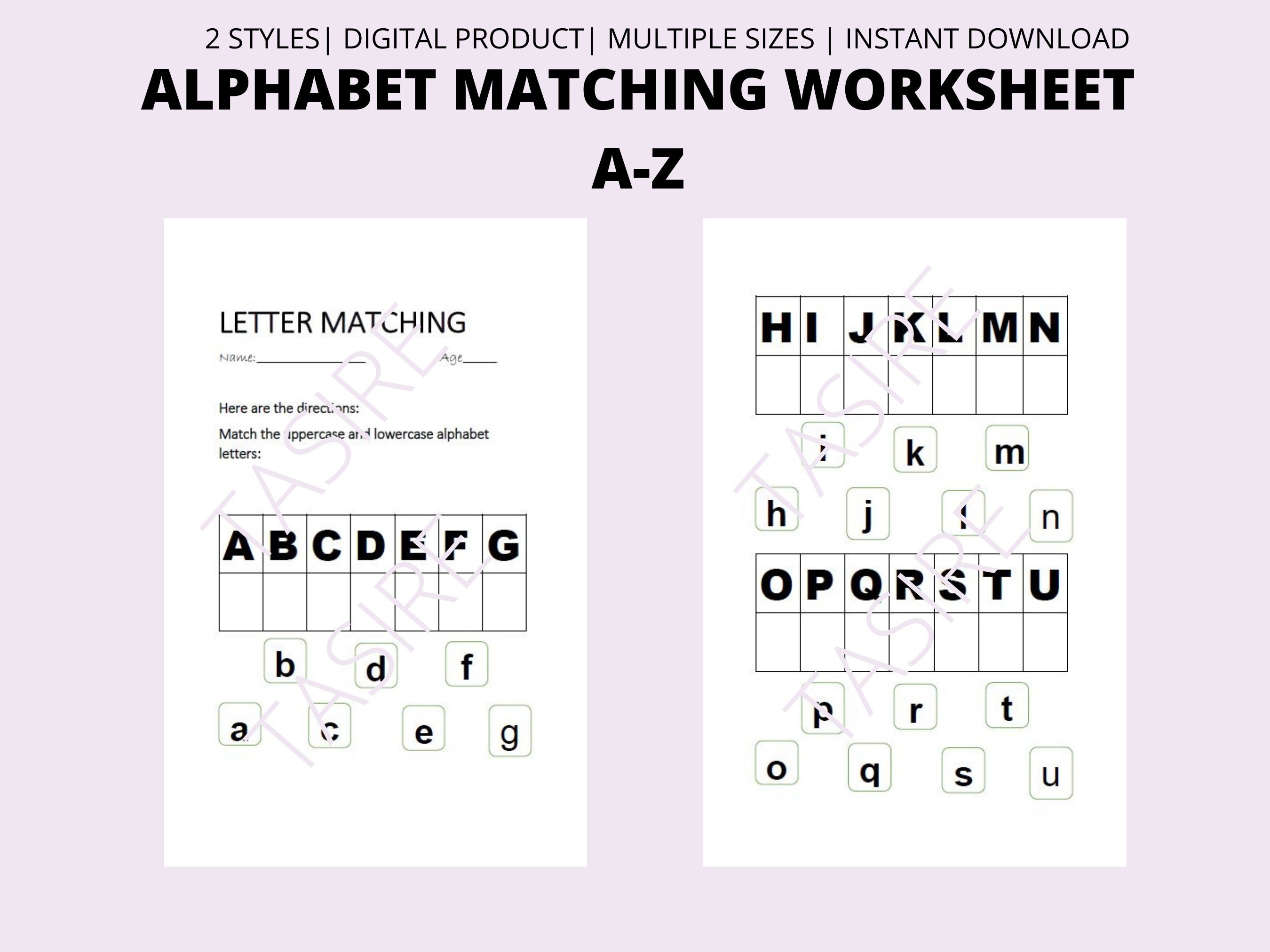 Alphabet Matching Lower and Uppercase, Printable Worksheet, Toddler ...