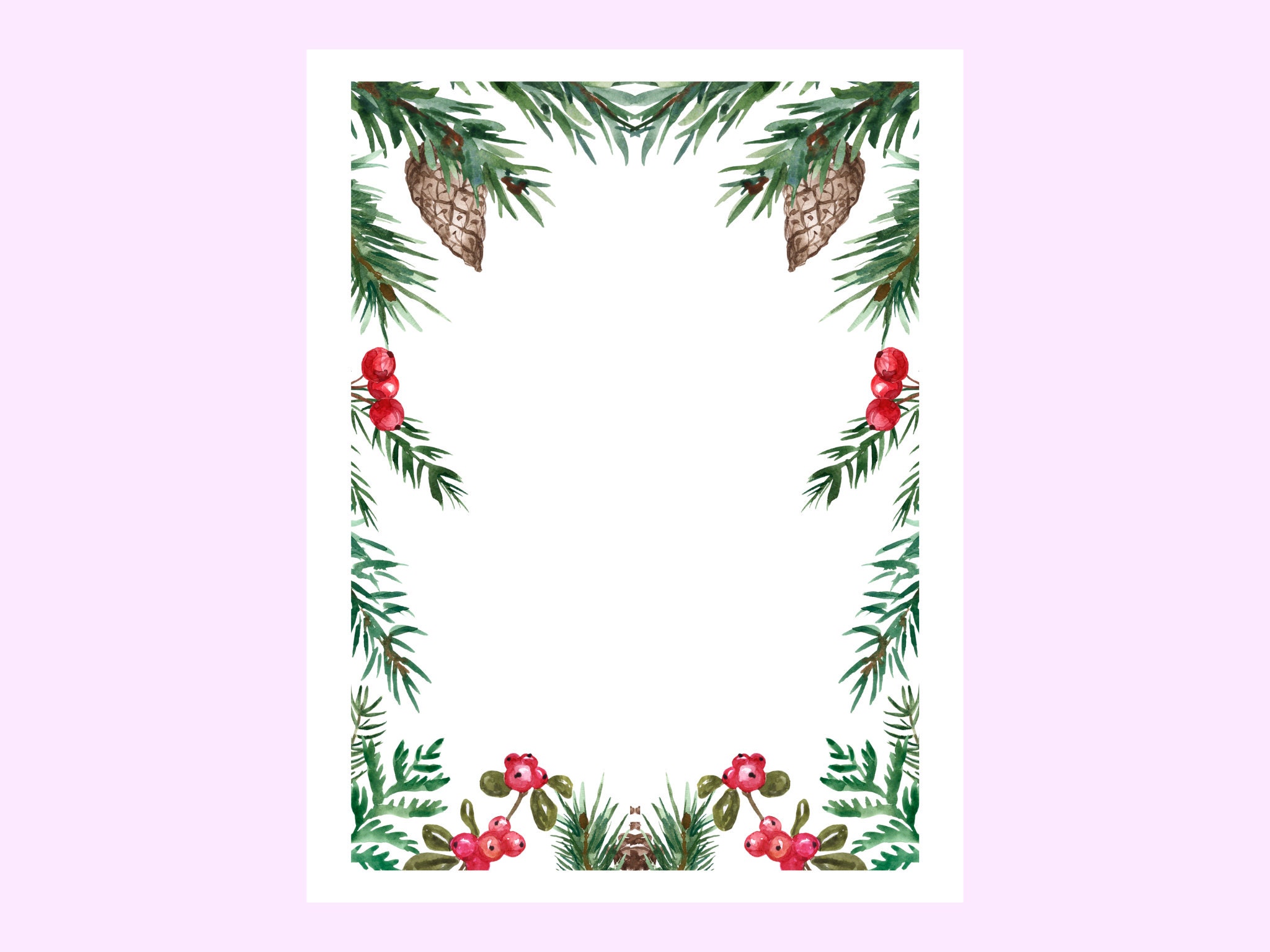 Printable Christmas Letter Border Digital Download Holiday Letter ...