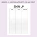 Minimalist Sign up Sheet 4 Email Sign up Forms PRINTABLE - Etsy