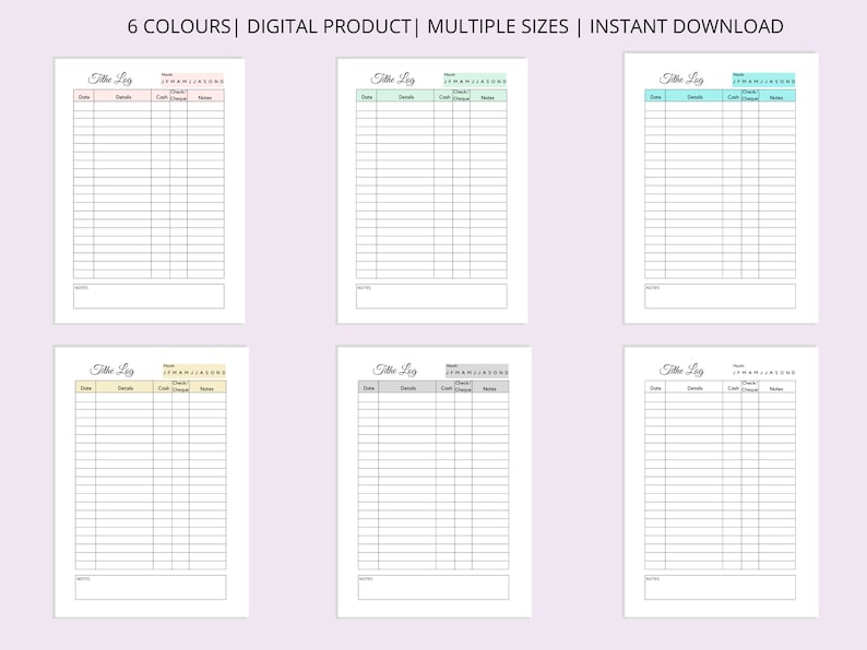 Tithe Log, Tithing Log, Instant, Printable, Tithe Record, One Page ...