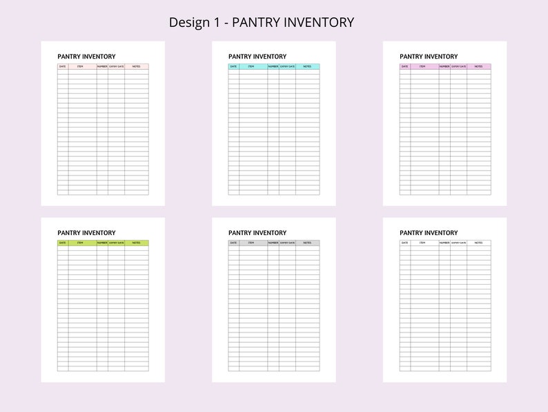 Kitchen Inventory Printable, Fridge, Freezer and Pantry Inventory ...