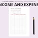 Income and Expense Tracker Printable - One Page - Minimal Financial Log ...