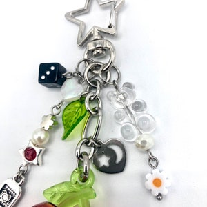 Y2k Aesthetic Cute Keychain With Acrylic Cherry Charm. Y2k Star Purse ...