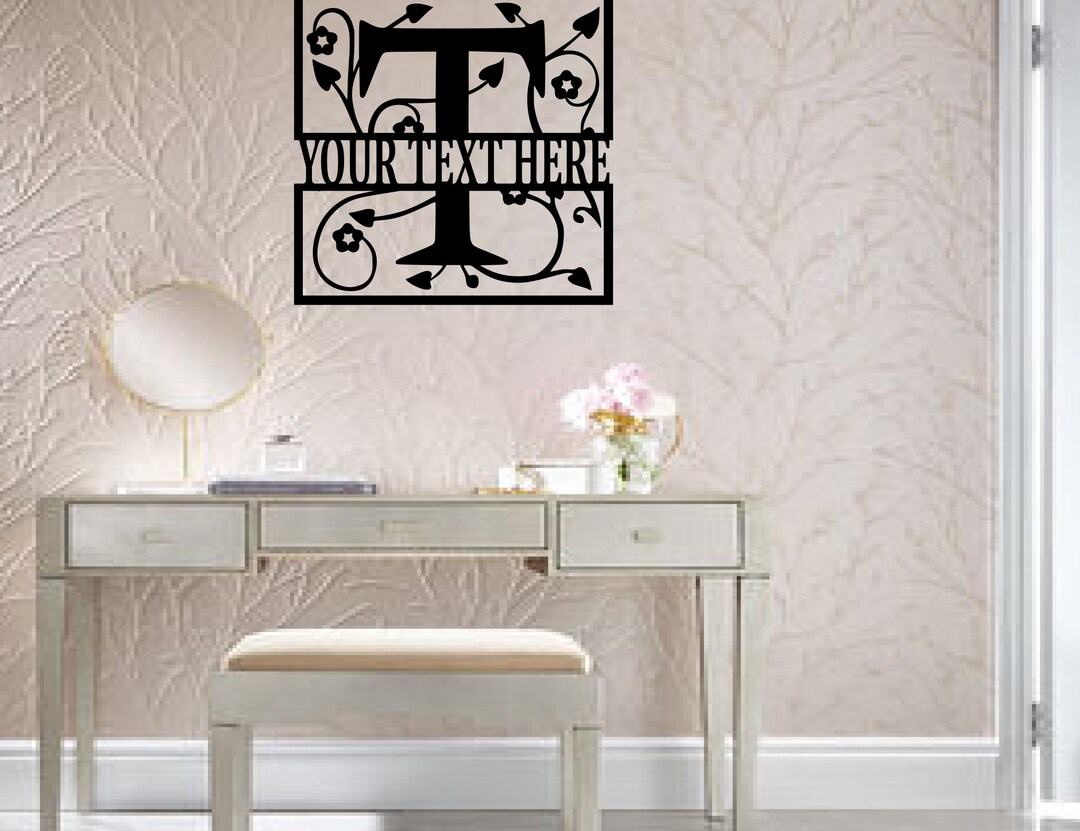 Split Letter T Monogram Metal Sign - Etsy