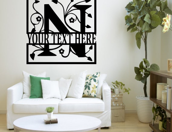 Split Letter N Monogram Metal Sign - Etsy