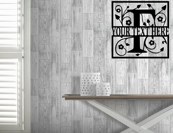 Split Letter F Monogram Metal Sign | Etsy