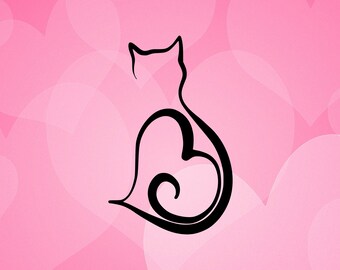 Metal Cat Heart Sign - Etsy