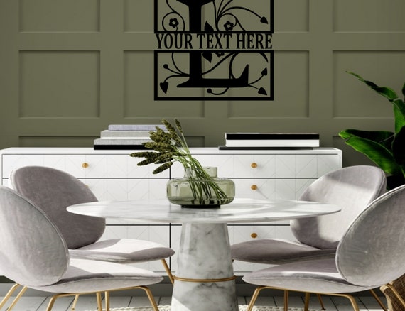 Split Letter L Monogram Metal Sign | Etsy