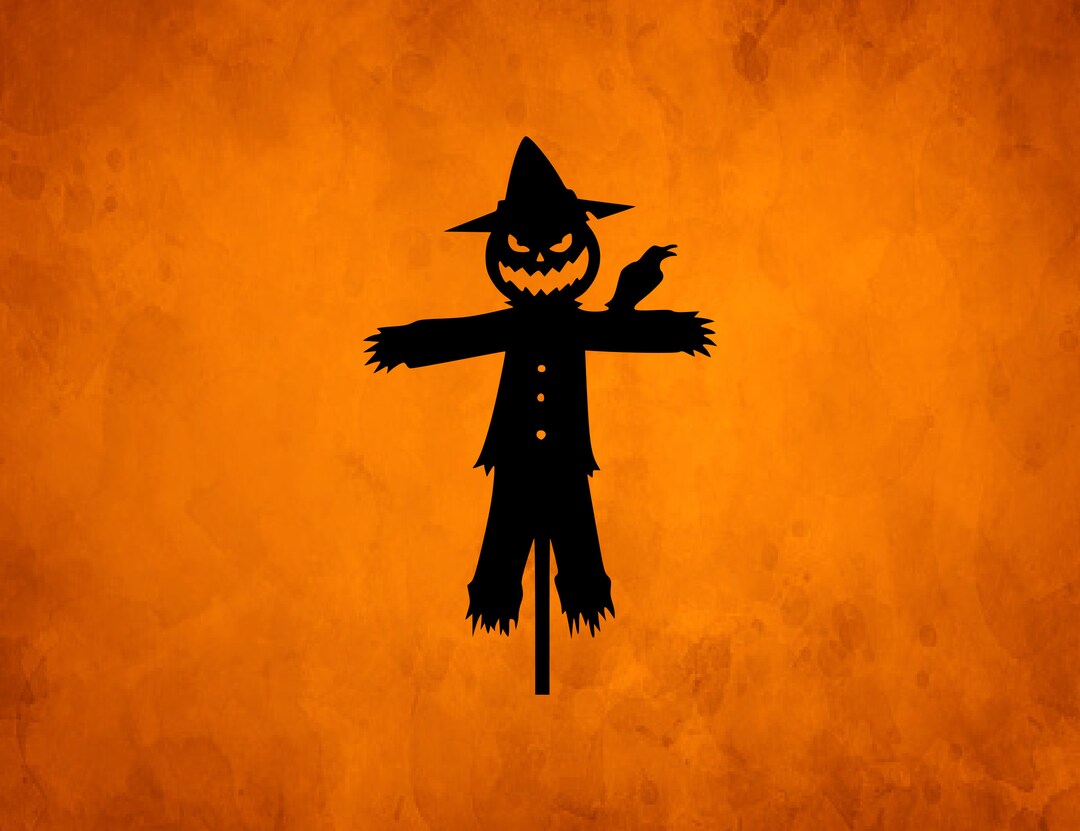Pumpkin Scarecrow With Raven Metal Wall Hanging - Etsy