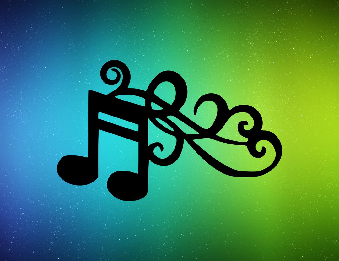 Beautiful Music Note With Scroll - Etsy