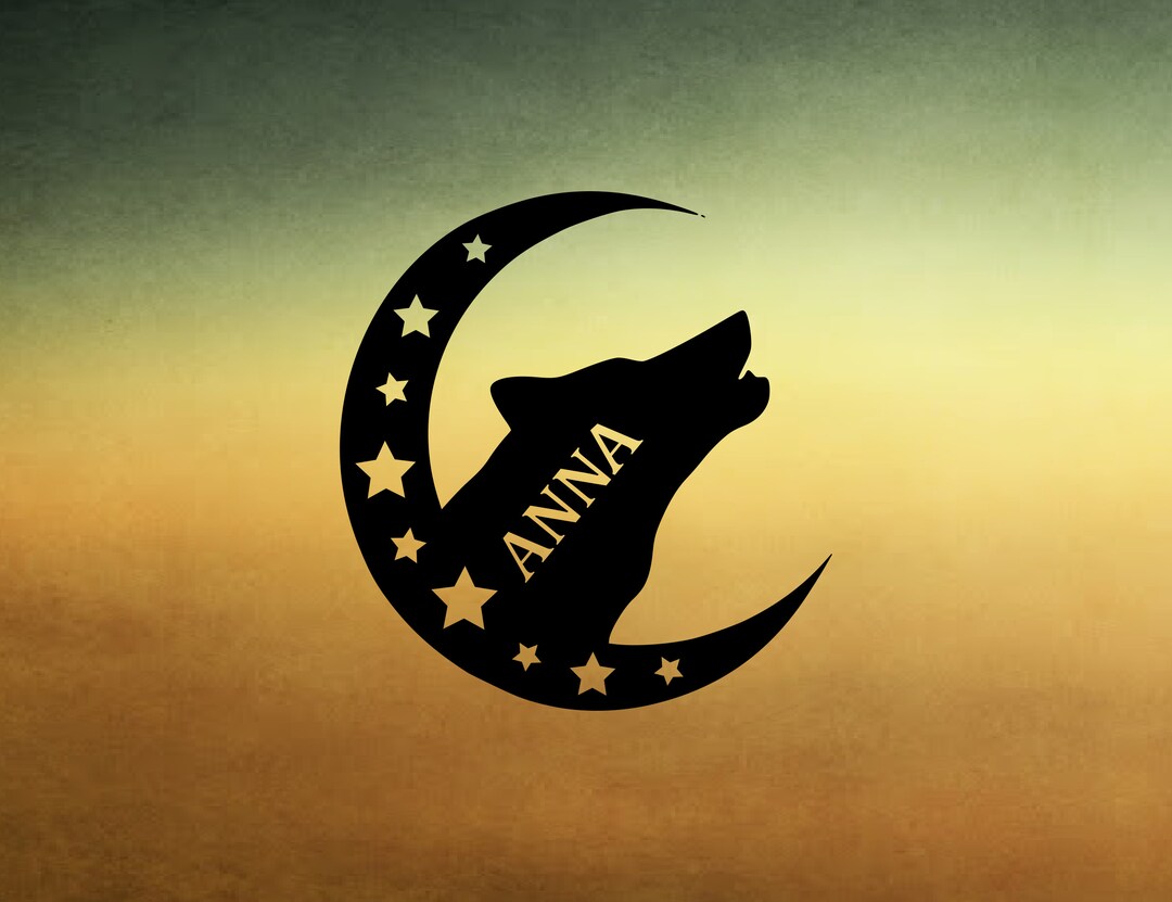 Howling Wolf Monogram Metal Wall Hanging - Etsy