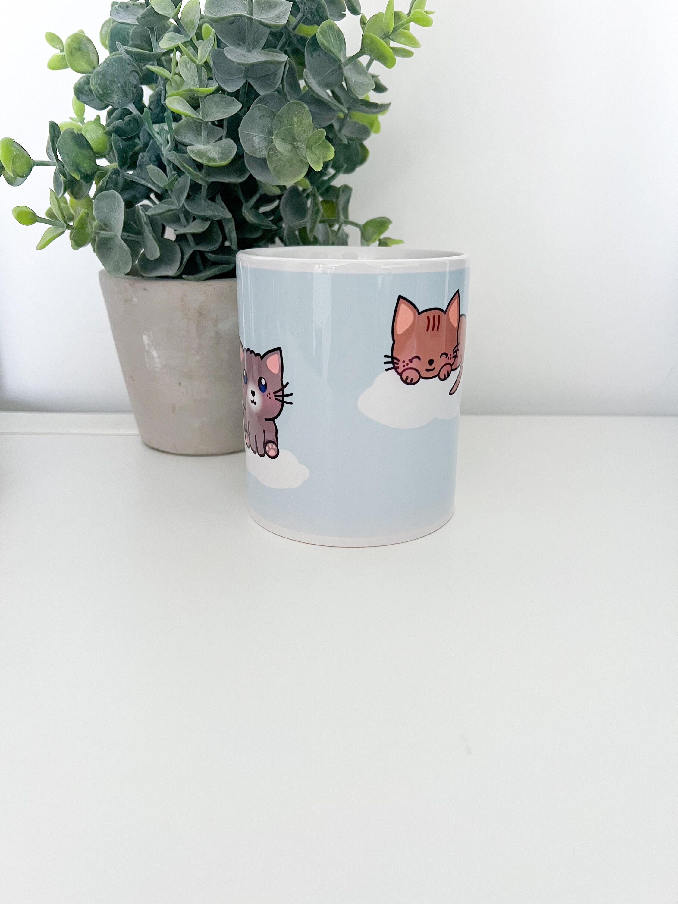 ICY Cup Cats Cat Mug and Clouds Mug for Cat Lovers - Etsy