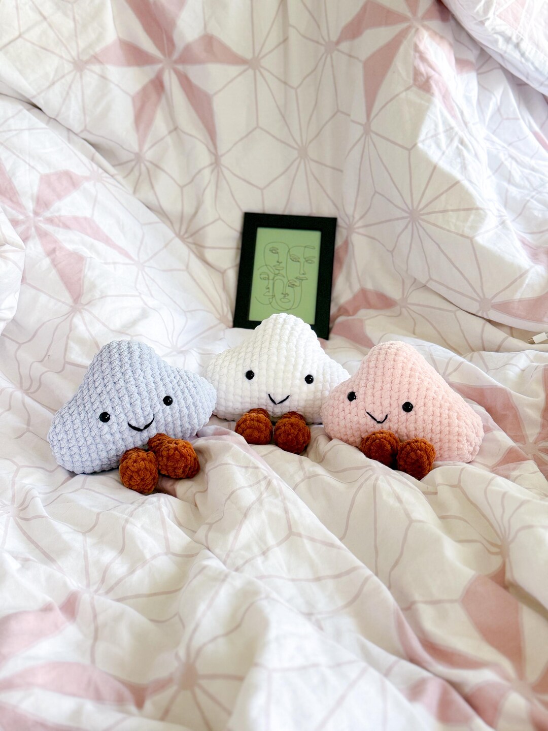 ICY Happy Cloud Plush Cloud | Amigurumi Crochet Cloud | Crocheted Soft ...