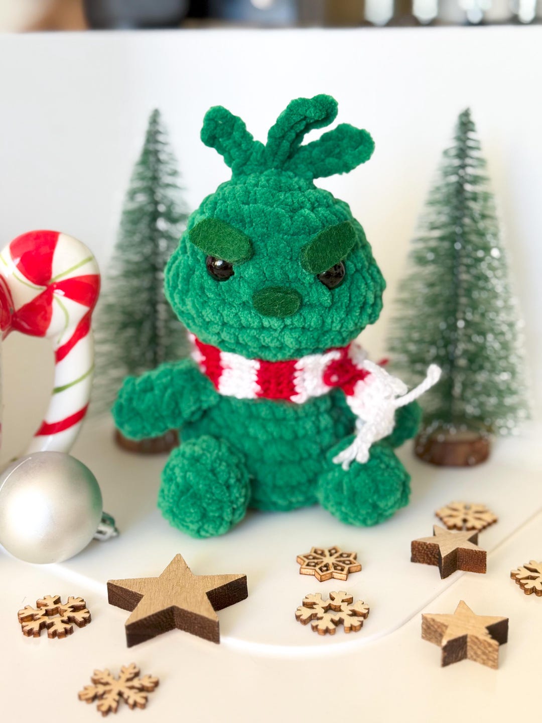 ICY Baby Grinch Plush Toy Crocheted Amigurumi Christmas Stuffed Animal ...