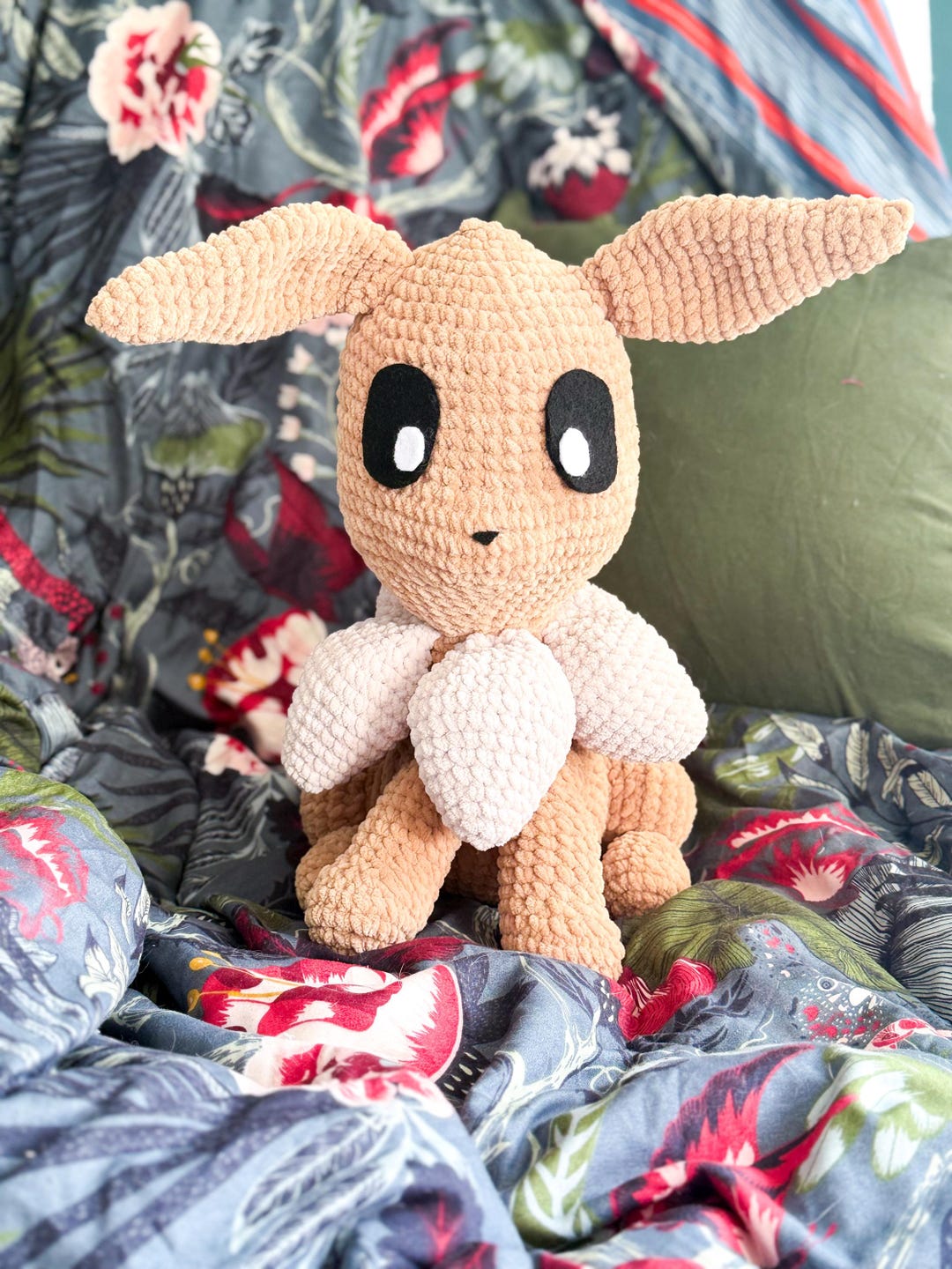 ICY Crochet Eevee Plushie | Large Crocheted Plush Toy | Large Pokémon ...