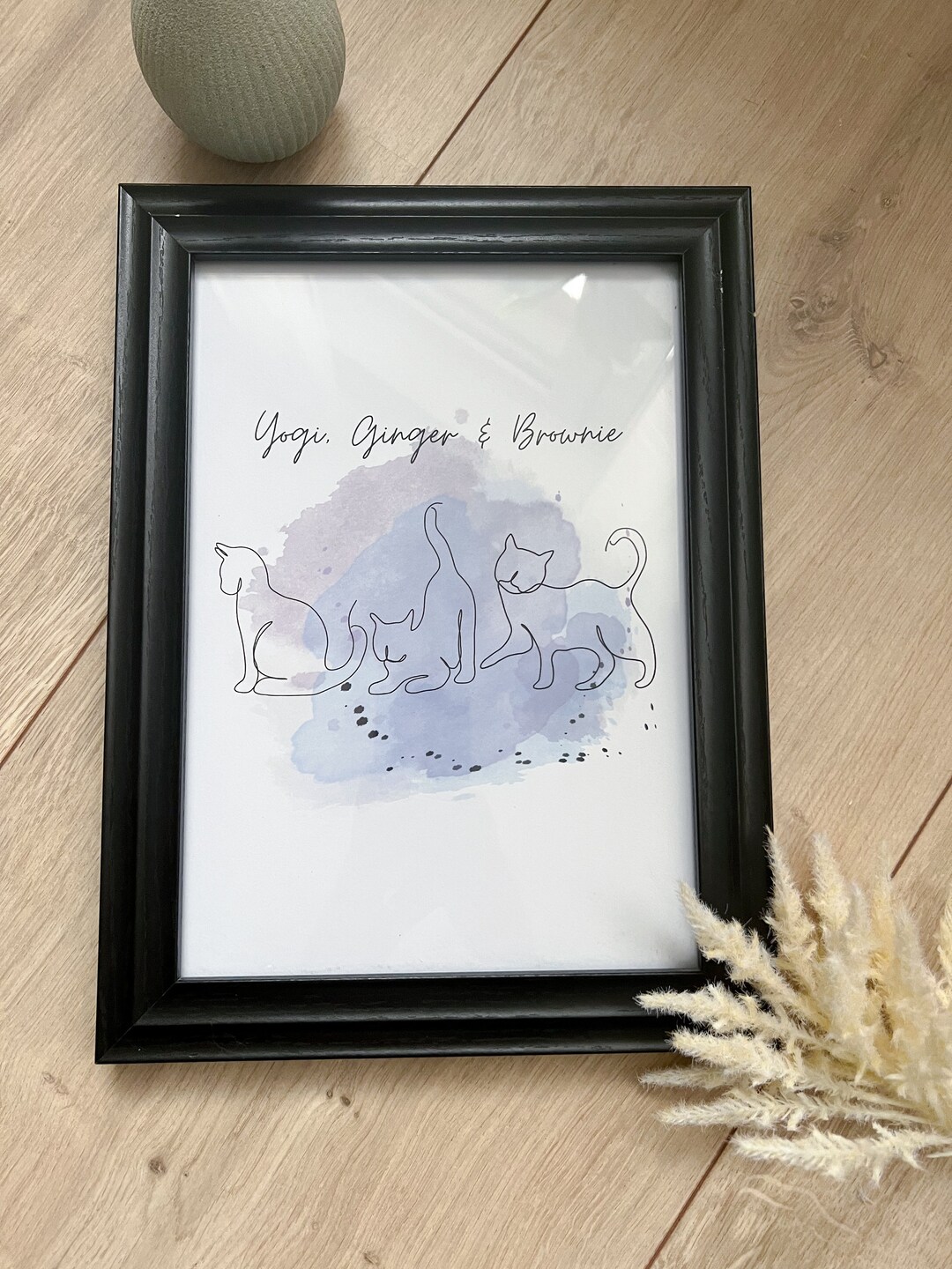 Personalized Poster Without Frame | Digital Cat Poster for 2 or 3 Cats ...