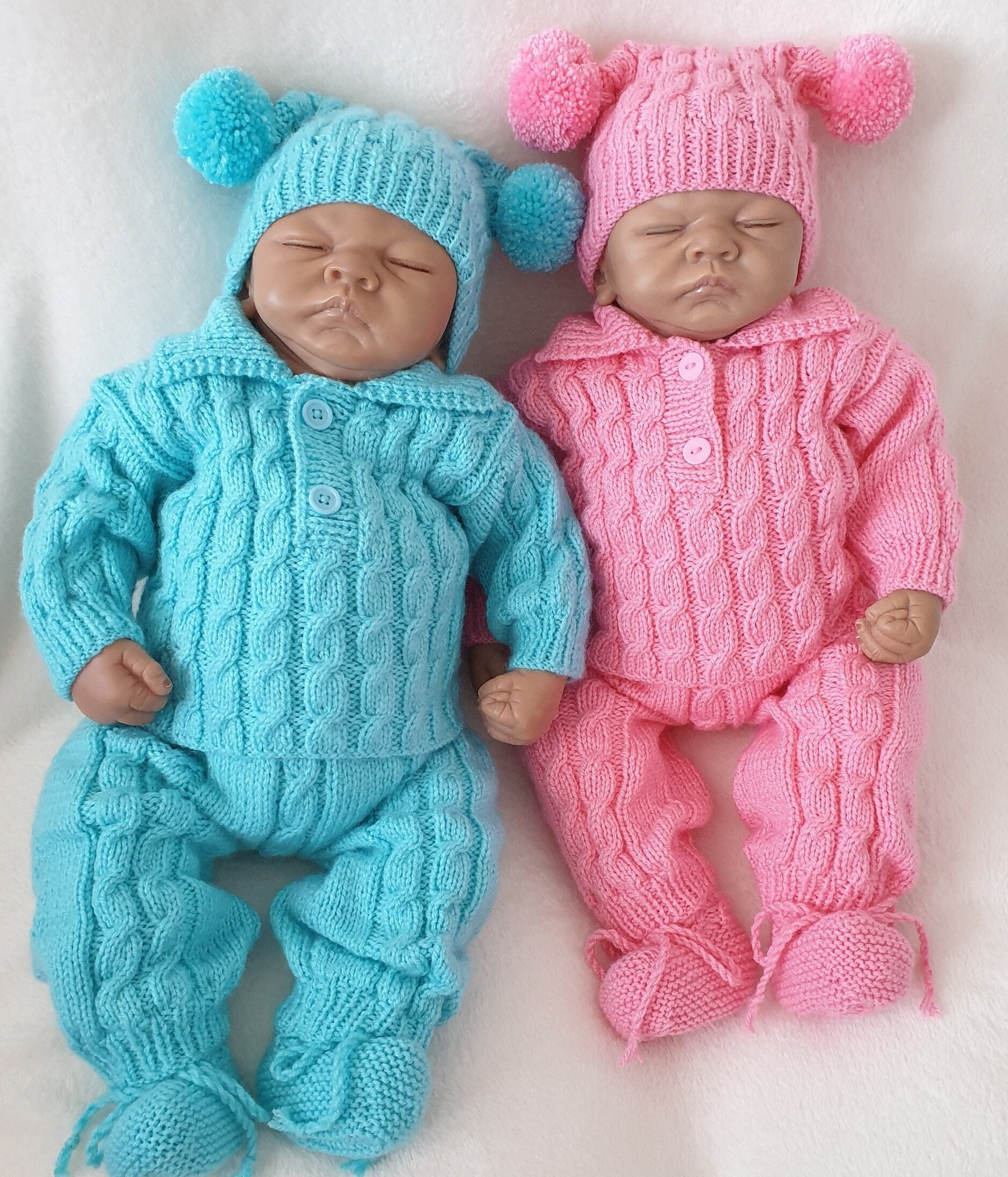 Knitting Pattern SR015 *DK Baby Cable Set* Jumper, Trousers, Bootees ...