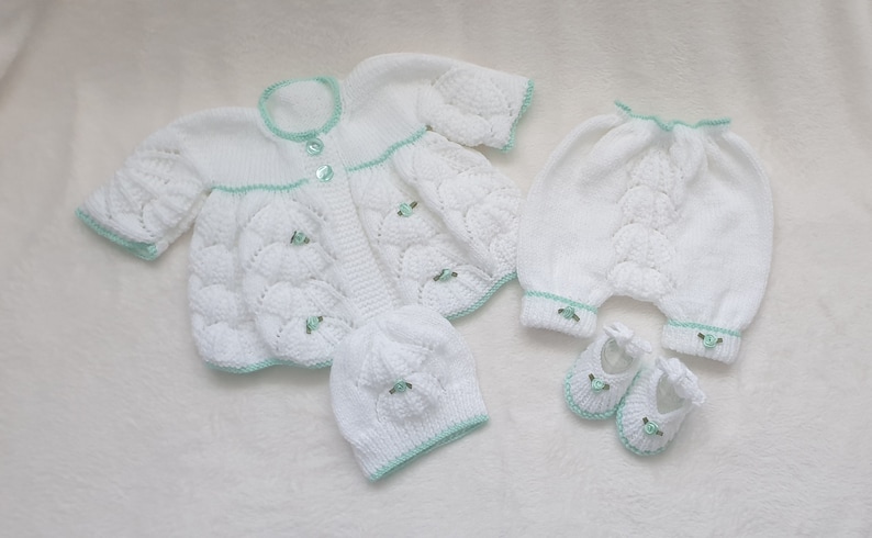 Knitting Pattern SR036 Summer Matinee Set 4 Piece Set 3 Sizes 14, 16 ...