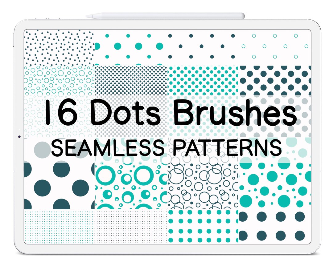 Dots Procreate Brush, Seamless Pattern Brush, Polkadot Brush, Dot ...