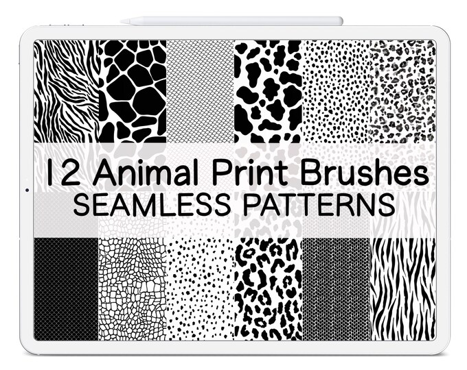 Seamless Animal Print Brush, Animal Skin Procreate Brush, Animal ...