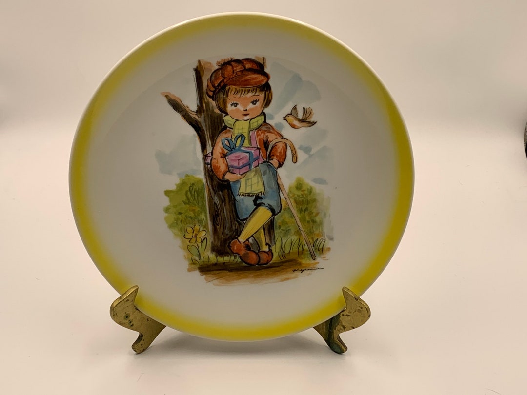 Vintage Lobeco Japan Decorative Plate: Boy With Present - Etsy