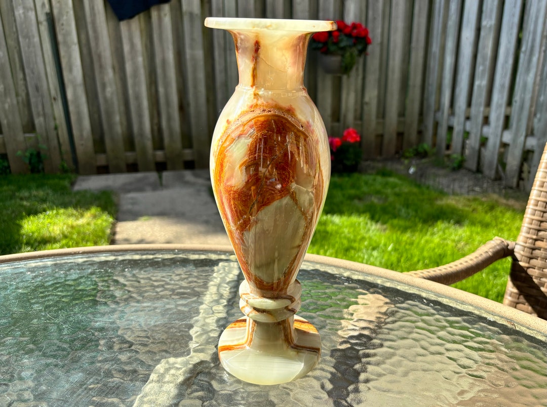 Vintage Heavy Marble Onyx Vase, Classic Marble, Boho Decor - Etsy