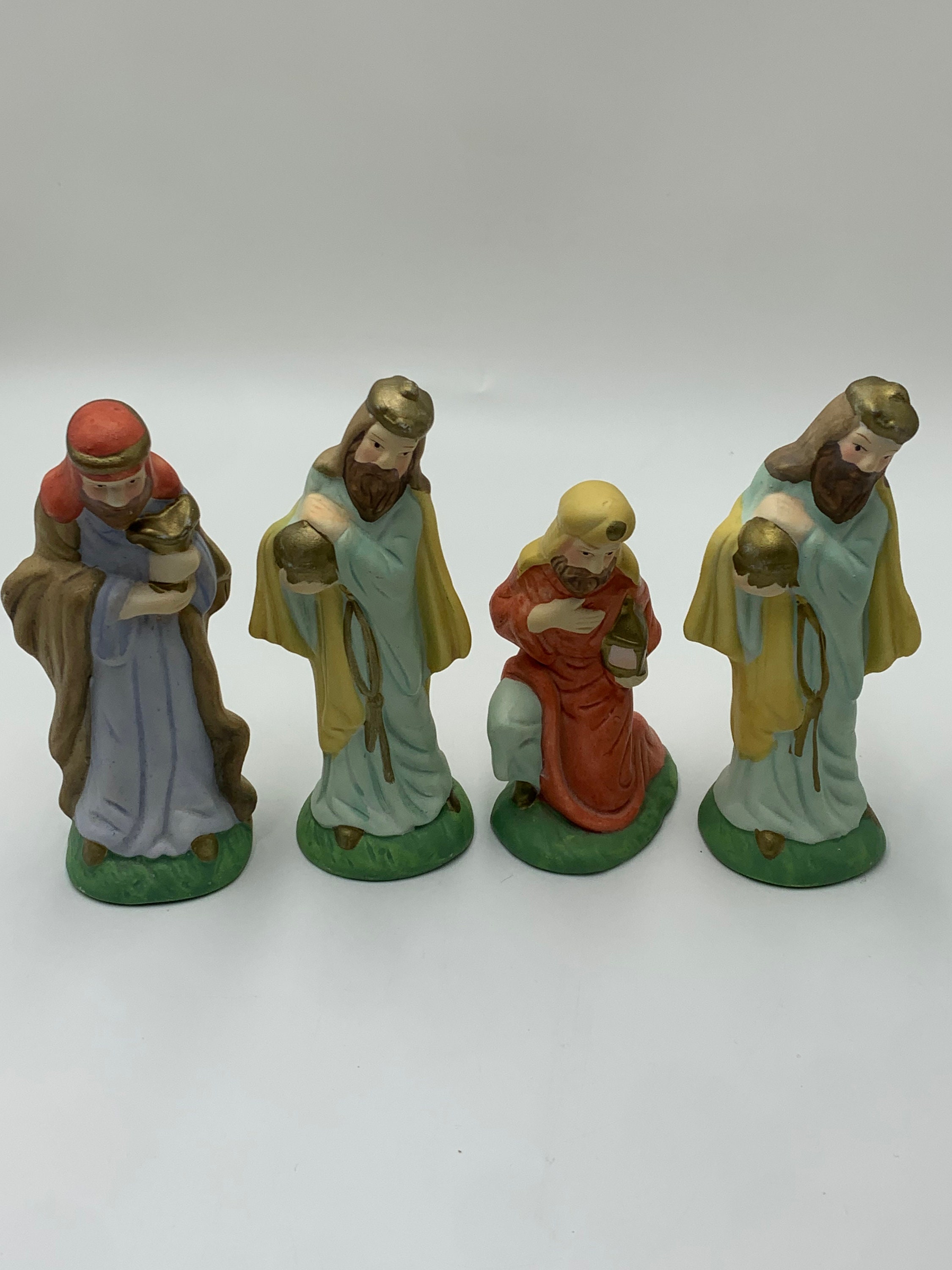 Vintage Nativity Set, Hand Painted, 11 Piece Figurine Characters ...