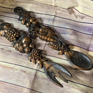 Vintage Syroco Wall Plaque Fork and Spoon, Farmhouse Decor, Set of 2 ...