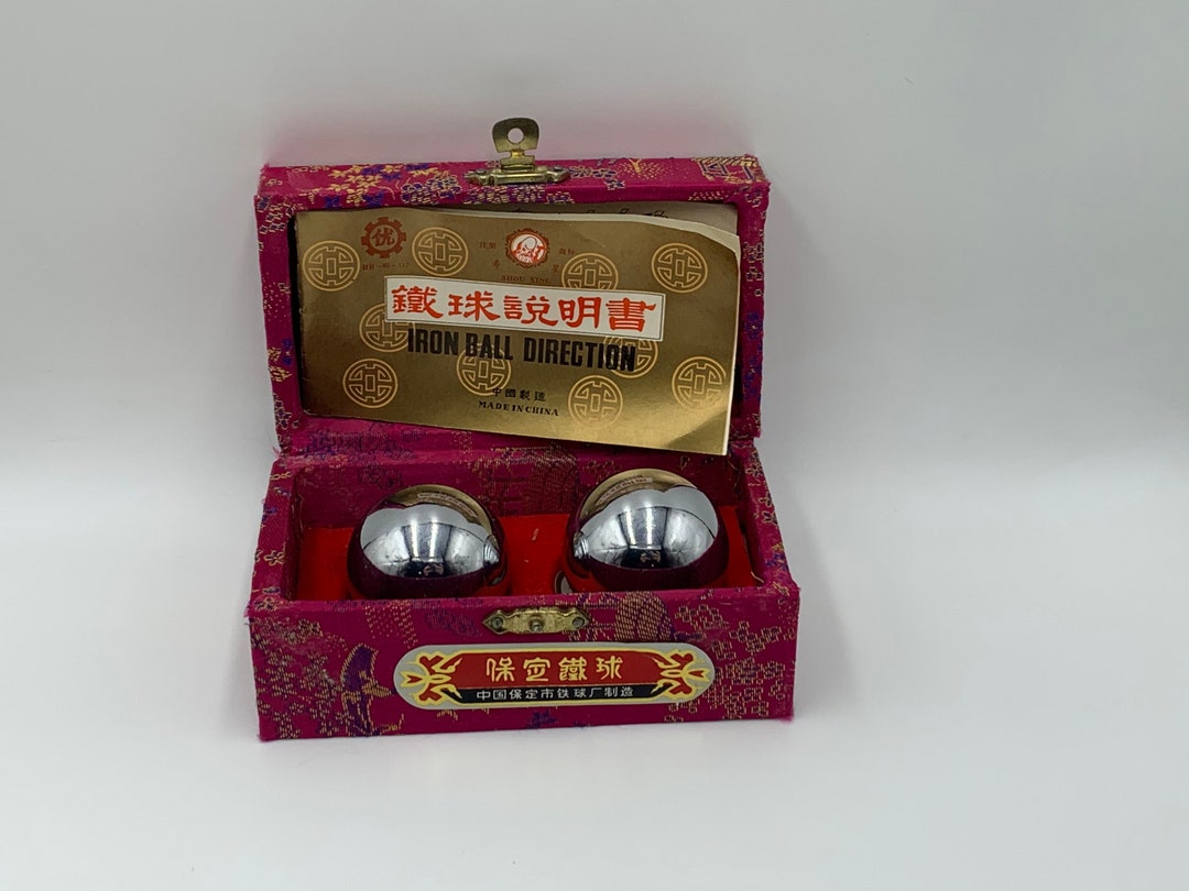 Vintage Shouxing Chinese Iron Balls, Meditation, Stress Relief, Hand ...