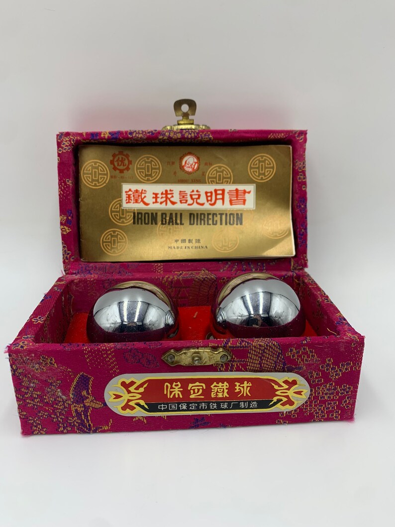 Vintage Shouxing Chinese Iron Balls, Meditation, Stress Relief, Hand ...
