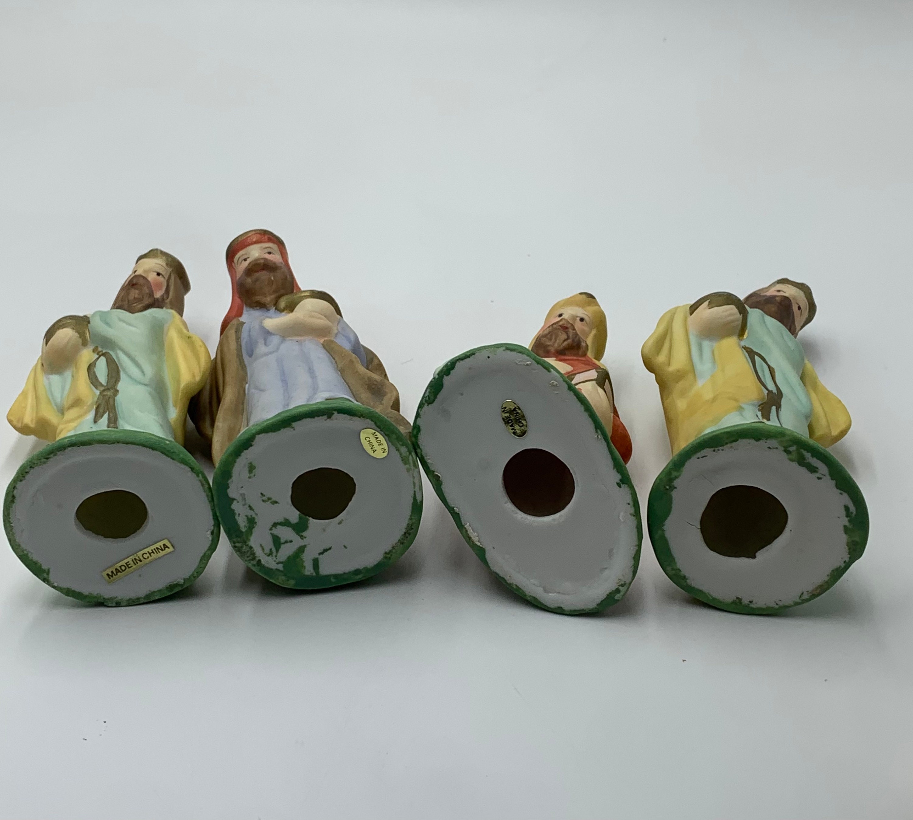 Vintage Nativity Set, Hand Painted, 11 Piece Figurine Characters ...