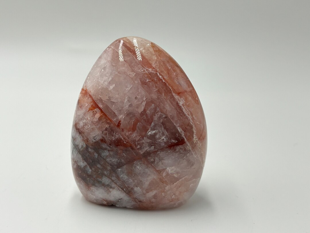 Natural Red Fire Quartz Hematoid Polished Crystal, Palm Stone Healing ...