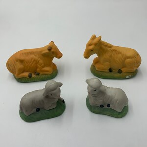 Vintage Nativity Set, Hand Painted, 11 Piece Figurine Characters ...