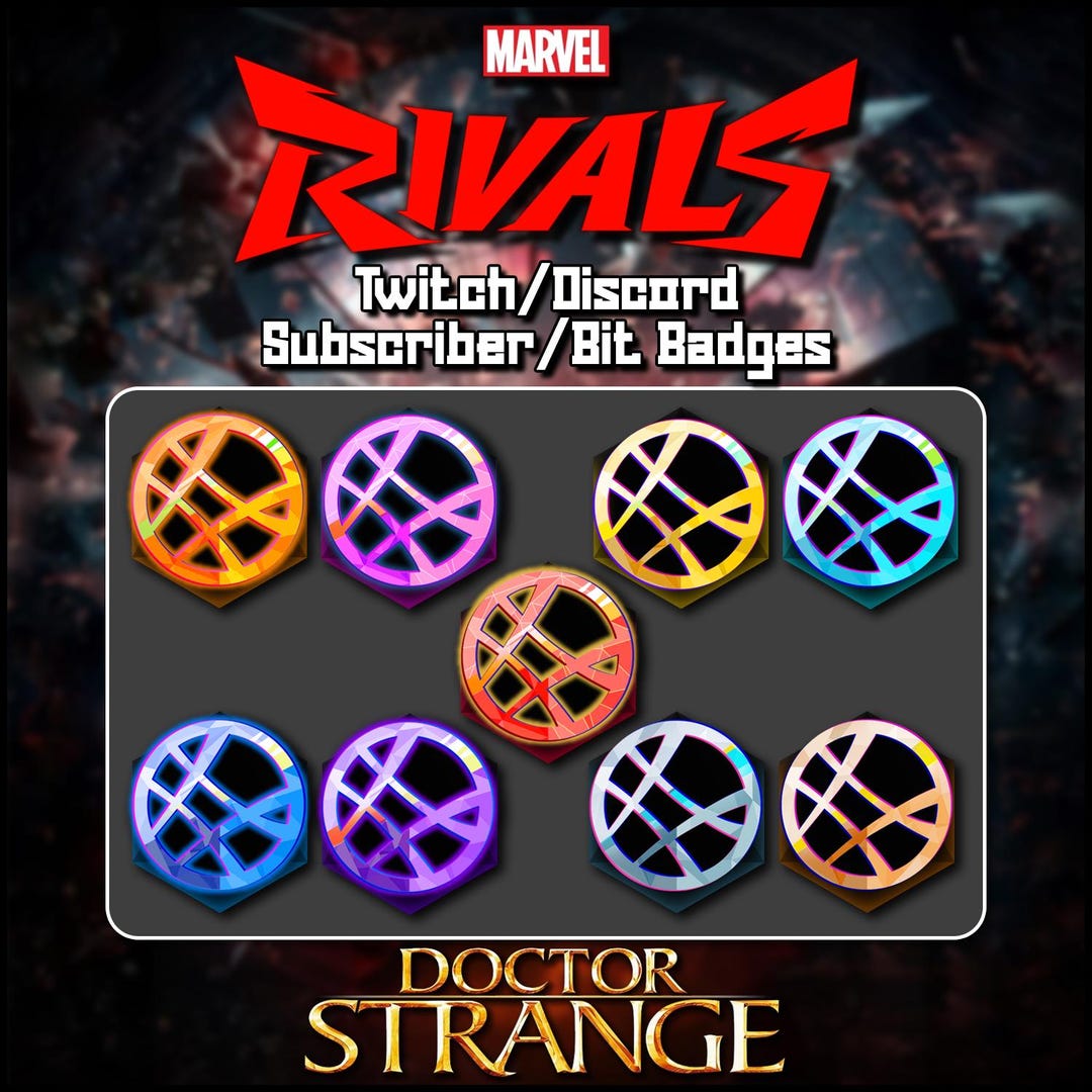 Marvel Rivals Doctor Strange Sub Badges for Twitch, Bit Badges, Ranked ...