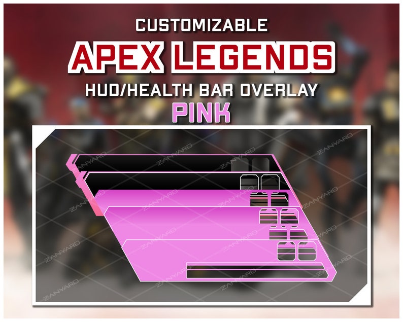 Apex Legends Custom HUD Health Bar Overlay for Streaming - PINK 6 ...