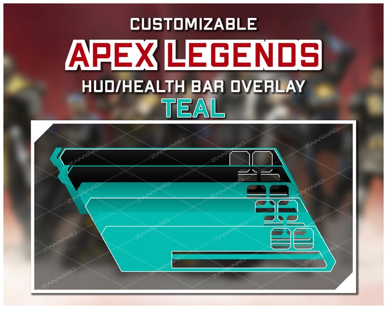 Apex Legends Custom HUD Health Bar Overlay for Streaming TEAL 6 ...