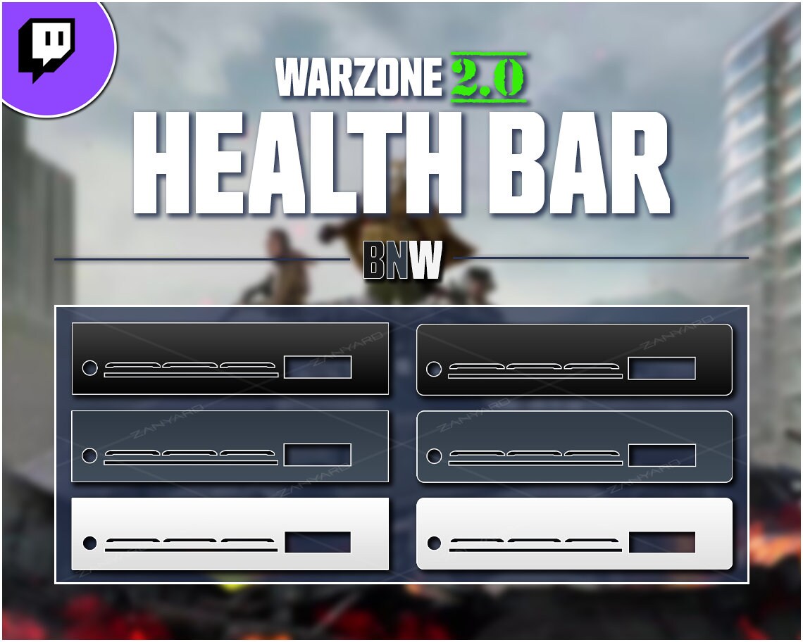 Customizable WARZONE 2 Health Bar Hud Overlay Grayscale - Etsy