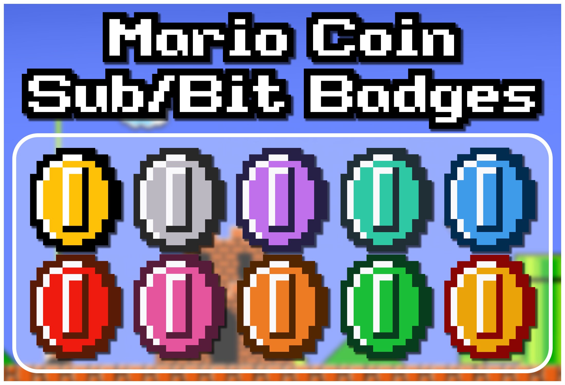 8 Bit Mario Coin Sub/bit Badges - Etsy