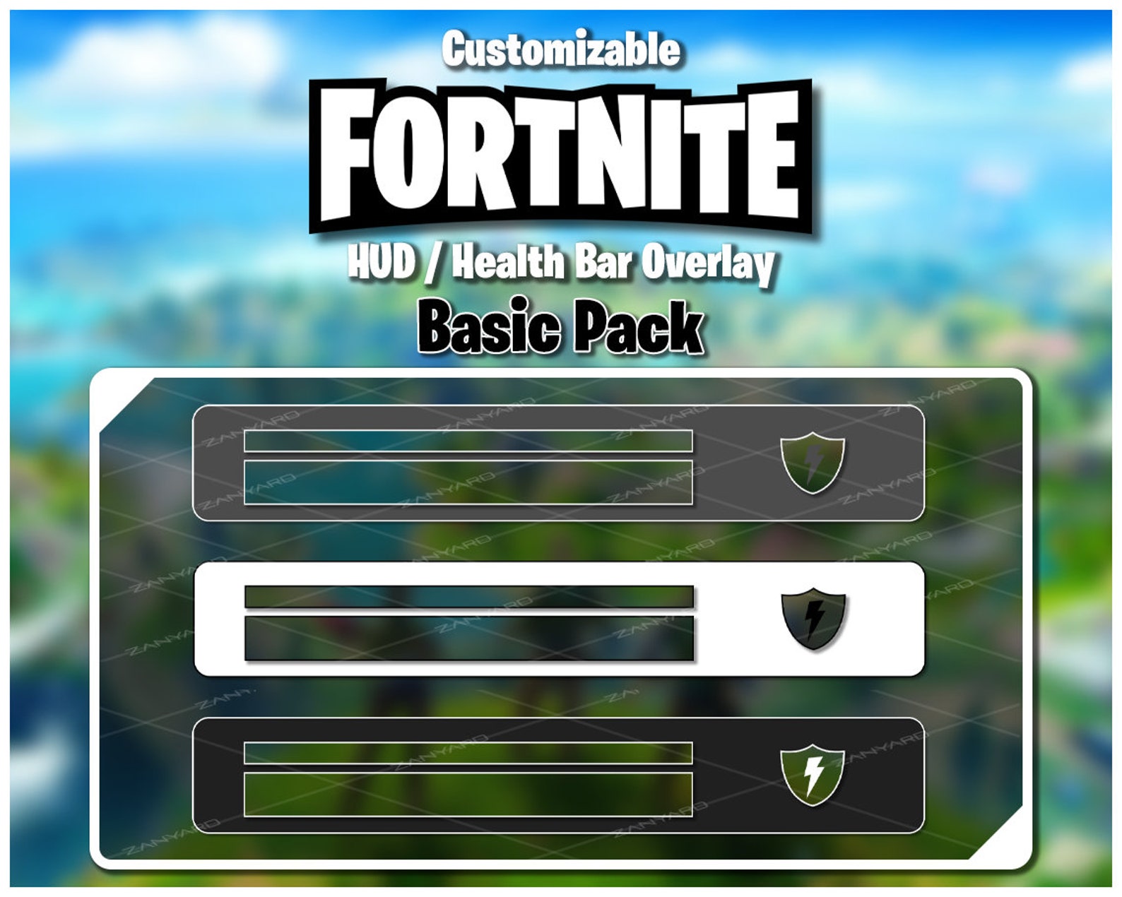 Fortnight Custom HUD Health Bar Overlays for Streaming Basic - Etsy